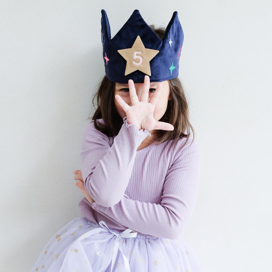 Purple birthday crown store